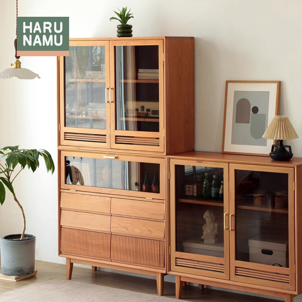DAISUKE Solid Wood Modular Display Cabinet - Harunamu