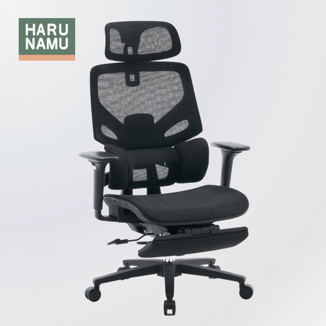MONARCH Black Ergonomic Office Chair - Harunamu