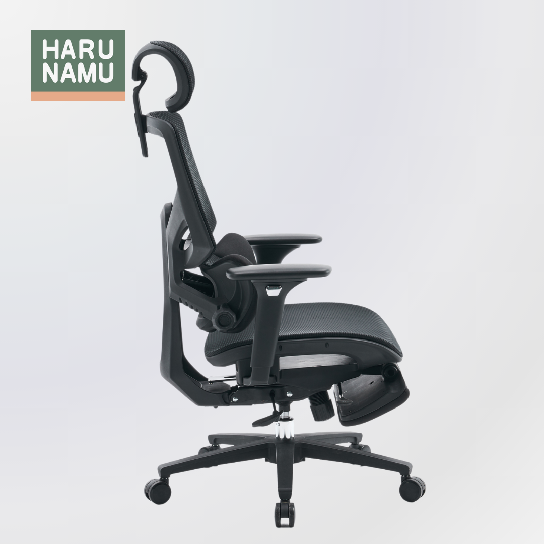 MONARCH Black Ergonomic Office Chair - Harunamu