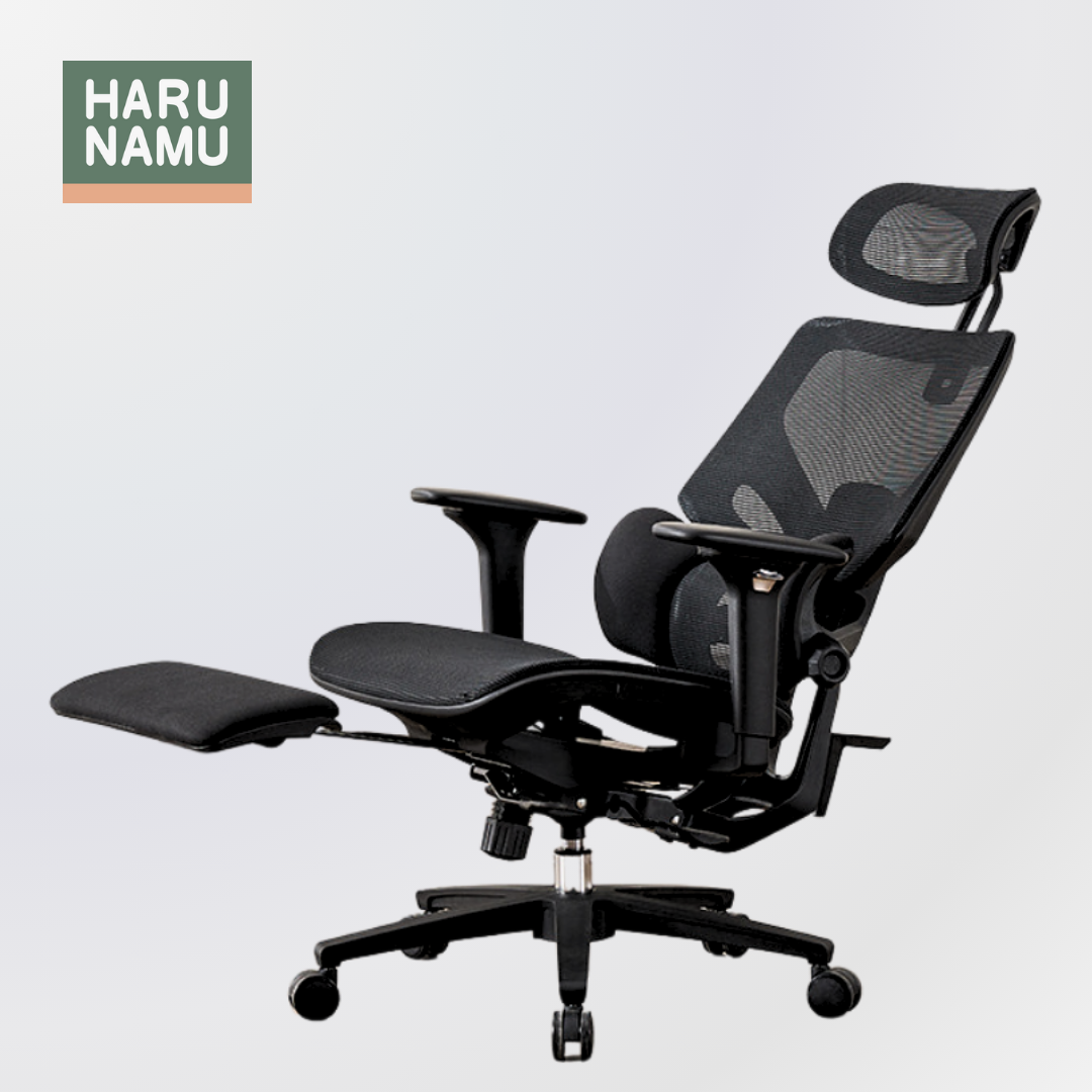 MONARCH Black Ergonomic Office Chair - Harunamu