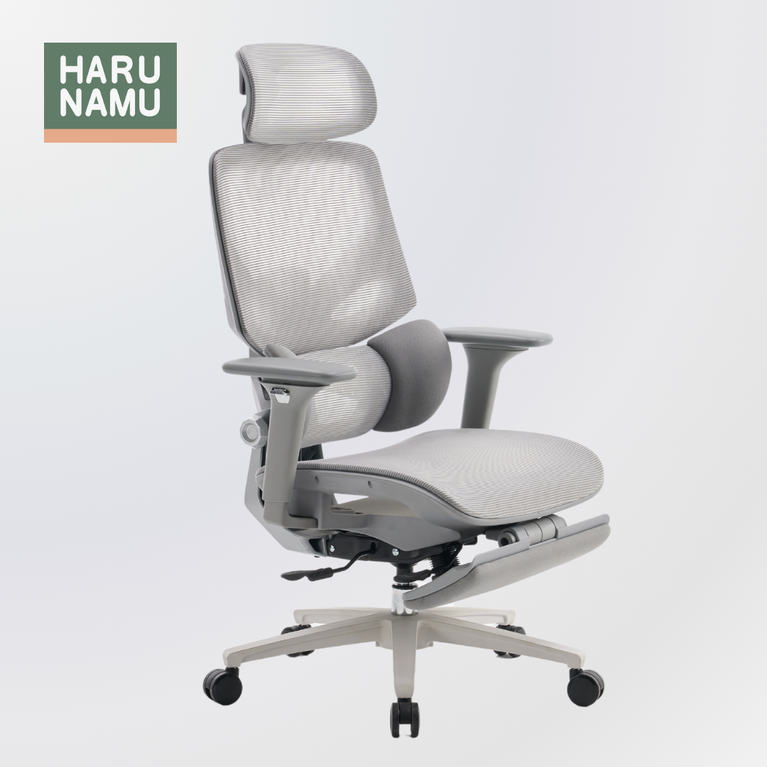 MONARCH Grey Ergonomic Office Chair - Harunamu
